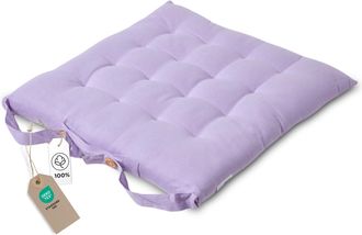 Homescapes Stuhlkissen 40x40 cm Flieder - Sitzkissen Outdoor/Indoor mit Baumwollbezug, Sitzpolster waschbar und Oeko-TEX-Zertifiziert f&uuml;r Esszimmer-, K&uuml;chen- & G