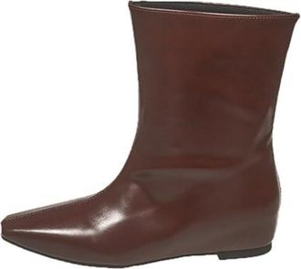 Generic Bottines tendance &agrave; talon compens&eacute; cach&eacute; &agrave; bout carr&eacute; pour femme - Chaussures de marche dhiver &agrave; enfiler, rouge vin, 37.5 EU