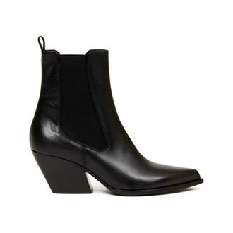 Elena Iachi Femme, Chaussures, Noir, Taille: 37 EU Bottines Beatles en cuir noir