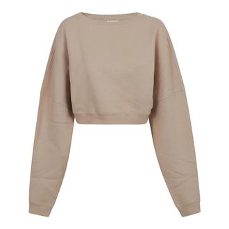 Saint Laurent Cropped Sweatshirt - - Sweatshirts & Hoodies - Damen - Beige - M