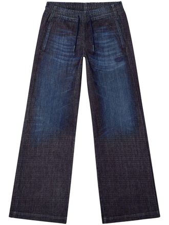 Diesel D-Ainty Wide-Leg-Jeans - Blau