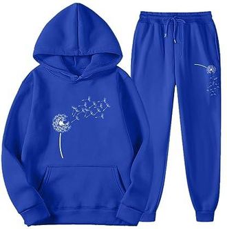 Generic Ensemble Jogging Femme, Sweat Hoodies À Manches Longues Et Pantalon Ensemble De 2 Pièces, Baggy Et Confortable, Combinaison De Gym Decontracté Heartbe