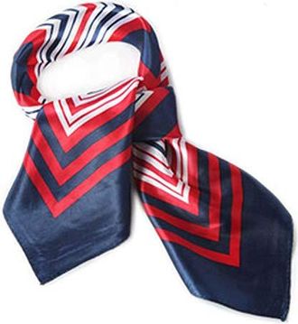 Generic 1 PCS Dames Moderne Soie Carr&eacute; Foulard Ray&eacute; Imprim&eacute; Foulard Cou D&eacute;cor Accessoires pour Femmes ExcellentOp&eacute;ration Facile