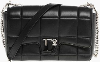 Dsquared2 Quilted Leather Crossbody Bag with Front Logo size Unica