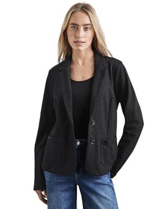 Street One A212373 Ensemble Blazer Court en Diagonale chiné, Noir, 36 Femmes
