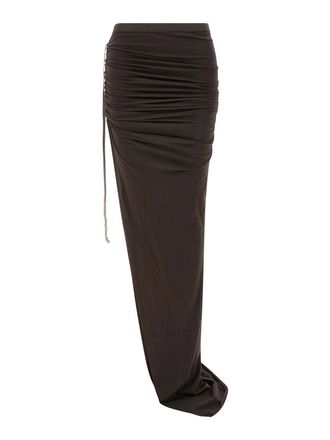 Rick Owens Jupe Midi - Marron