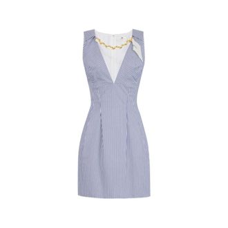 Elisabetta Franchi Femme, Robes, Bleu, Taille: 40 FR Mini-robe &agrave; Cha&icirc;nes et Rayures