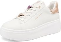 Queen Helena Baskets Alte Platform Femme X34-14, Blanc et rose, 41 EU
