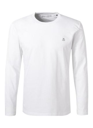 Marc O'Polo Herren Longsleeve wei&szlig; Baumwolle