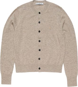 Acne Studios Fitted Wool Blend Cardigan - Beige