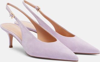 Gianvito Rossi Slingback-Pumps Robbie 55 aus Veloursleder