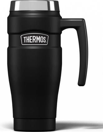 Thermos Edelstahl König Travel Mug - Matt Black (470 ml)