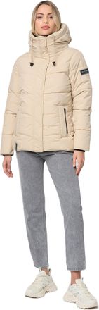 Navahoo Damen Winterjacke Winter Jacke gesteppt mit Teddyfell-Kragen Steppjacke B980 [B980-Sagja-Beige-Gr.XL]