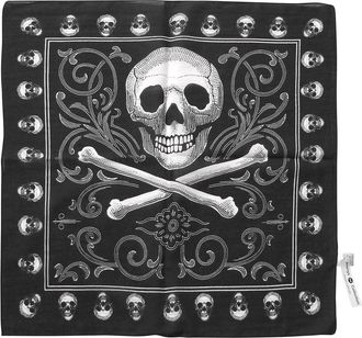Harrys-Collection Damen Herren Baumwolltuch in vielen Farben 100 x 100 cm, Gr&ouml;&szlig;en:Einheitsgr&ouml;&szlig;e, Farben:Totenkopf gro&szlig;