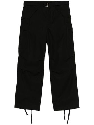 sacai pantalon ceinturé à poches cargo - Noir