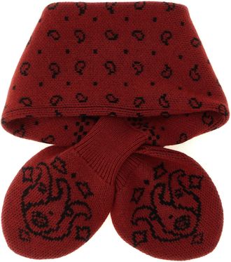 Guest In Residence Wool-Cashmere Jacquard Scarf - Carmine