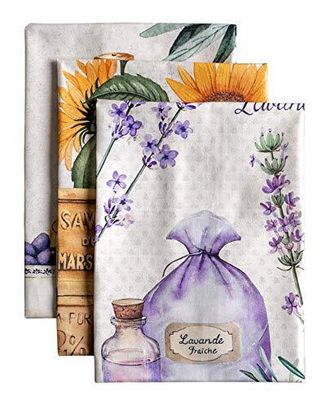 Maison d'Hermine Fanny Torchons de Cuisine Multi-usages, 100% Coton, Doux, absorbants, torchons de Bar, 50,8 x 70,1 cm