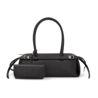 Kazar Oblong Leather Bag with Clip-on Sonnenbrillen Cases - - Bags - Damen - Schwarzk - ONE SIZE