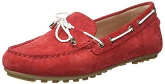 Geox Femme D Leelyan C Mocassins, Red/White, 38 EU