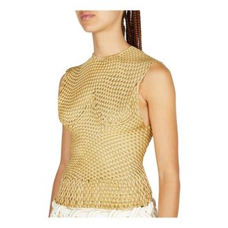 Isa Boulder Geflochtene High-Neck-Bluse - - Tops - Damen - Gelb - XS