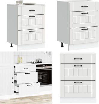 vidaXL Vidaxl - Armoire de cuisine Lucca blanc bois ding&eacute;nierie
