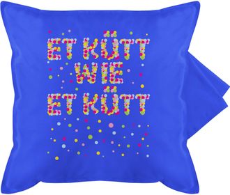 Shirtracer Kissenbezug - Karneval & Fasching - Kissen - Et k&uuml;tt wie et k&uuml;tt Konfetti I K&ouml;ln I K&ouml;lsches Grundgesetz I Echte K&ouml;lner - 50 x 50 cm - Blau - karnevals