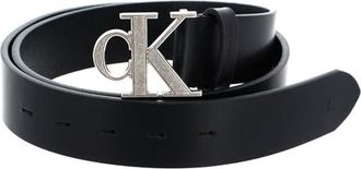 Calvin Klein Jeans Ceinture Homme Monogram Hardware 3.5 cm Ceinture Cuir, Noir (Black), 110 cm