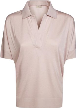 Herno Femme, Tops, Rose, Taille: 40 FR Polo en maille &agrave; effet glamour