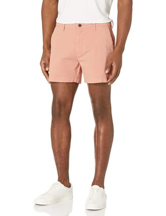 Amazon Essentials Goodthreads Mens 5 Inseam Flat-Front Stretch Chino Short Shorts, -muted clay, 42