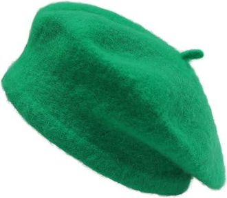 ZLYC Classique B&eacute;ret Laine pour Filles Gar&ccedil;ons Moderne Artiste Fran&ccedil;ais(Vert Vif),Taille Unique