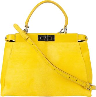 Fendi Crossbody Bags - Fendi Yellow Pony Hair Peekaboo Handbag - Gr. unisize - in Gelb - f&uuml;r Damen
