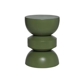 Sweeek Table dappoint. Bout de canap&eacute;. Table de Chevet en m&eacute;tal. Vert Kaki. Assa. &Oslash;32 x H 43.5cm