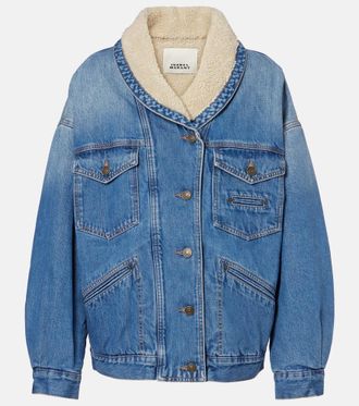 Isabel Marant Jeansjacke Pimia mit Teddyfleece