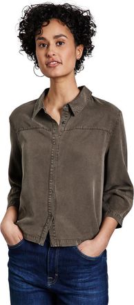 Street One Damen A345448 Bluse Im Washed-Look, Muddy Brown, 46 EU