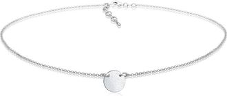 Elli Halskette Damen Geo Plättchen Matt Choker in 925 Sterling Silber
