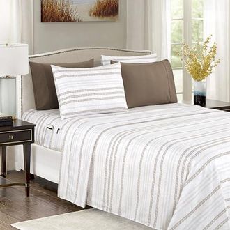 Elegant Comfort Weichstes und gemütlichstes 6-teiliges Bettlaken-Set, 1500 Premium-Mikrofaser in Hotelqualität, Tiefe Taschen, knitterfrei, 6-teiliges Blumenmuster-Be