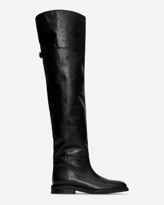 Arket Overknee-Stiefel Aus Leder -Schwarz