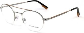 Ermenegildo Zegna Homme, Accessoires, Gris, Taille: ONE Size Lunettes de vue semi-cercl&eacute;es en m&eacute;tal