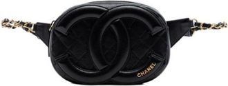Chanel Sac banane matelass&eacute; en cuir dagneau vintage Pre-owned - Femme - Pre-owned - Noir - Taille: ONE Size