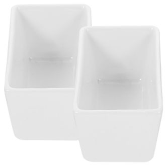 Supvox Dipschalen Keramik Wei&szlig; Eckig 2 St&uuml;ck f&uuml;r Restaurant und Privaten Gebrauch Kartoffelp&uuml;ree Saucen Sch&auml;lchen Gew&uuml;rz Dip Tellerchen