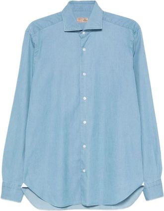 Barba Homme, Chemises, Bleu, Taille: 4XL Chemise en coton effet denim