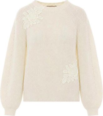 Twinset Rundhalspullover - Wei&szlig;