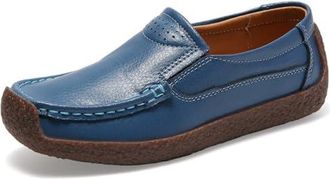 Generic Mocassins décontractés et Confortables pour Femmes, Chaussures de Travail Plates et Confortables,Bleu,39 EU