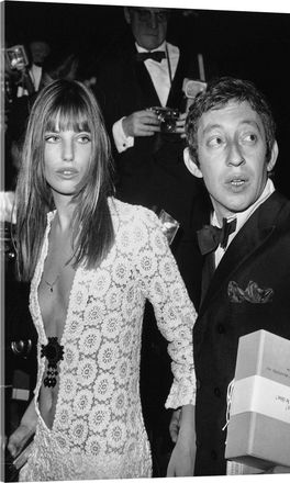 Posterlounge Jane Birkin und Serge Gainsbourg Acrylglasbild von Celebrity Collection 70 x 100 cm Schwarz-Wei&szlig; Wandbilder Wanddeko