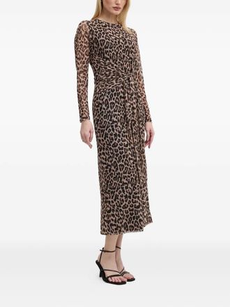 Never Fully Dressed Midikleid mit Leoparden-Print - Braun
