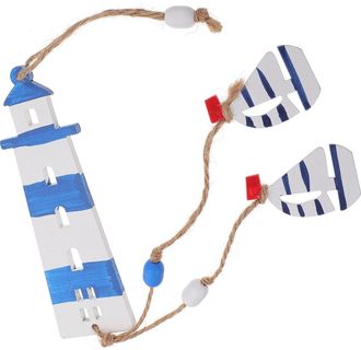 Pretyzoom Marine Wanddekoration Holz Hängend Nautische Küstendeko Mit Leuchtturm Fisch Für Haus Wohnzimmer Restaurant