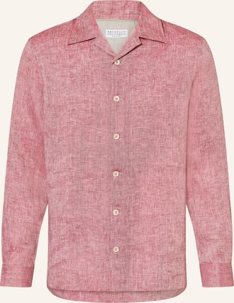 Brunello Cucinelli Brunello Cucinelli Leinenhemd Comfort Fit rot