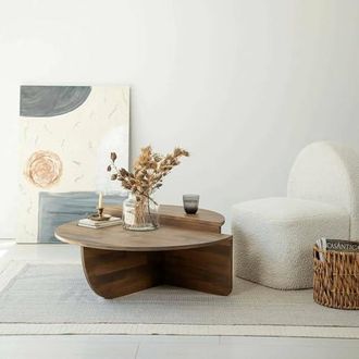 Dmora Wohnzimmertisch Canopus, Niedriger Wohnzimmertisch, Kaffeeregal, Couchtisch für Sofa, 90x60h35 cm, Nussbaum