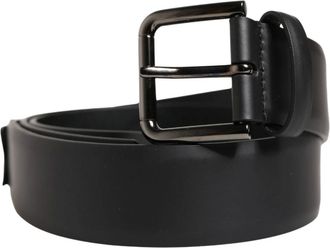 Dolce & Gabbana Homme, Accessoires, Noir, Taille: ONE Size Classic Leather Metal Buckle Belt