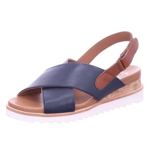Ara Damen Valencia Keilsandale, Blau Cognac, 37 EU